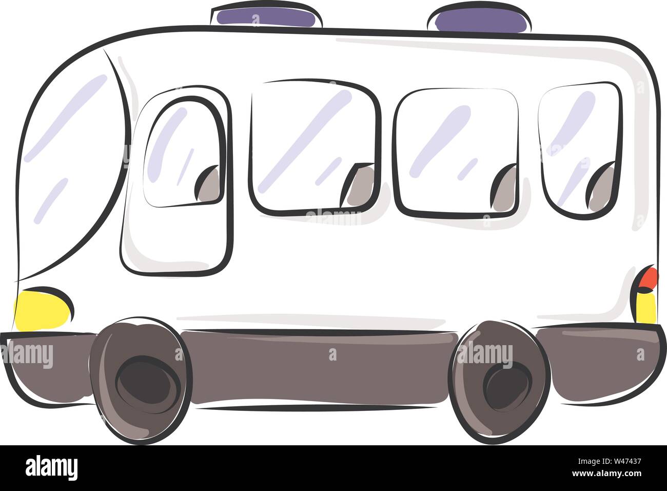 White bus, illustration, vector on white background Stock Vector Image ...