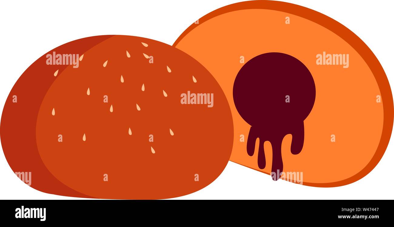 Bun with jam, illustration, vector on white background Stock Vector ...