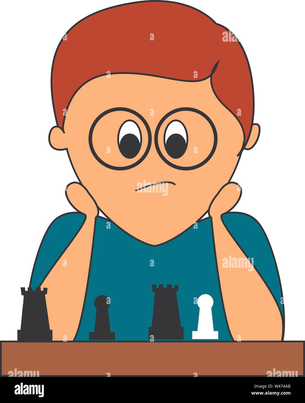 Boy playing chess Stock Vector Images - Alamy