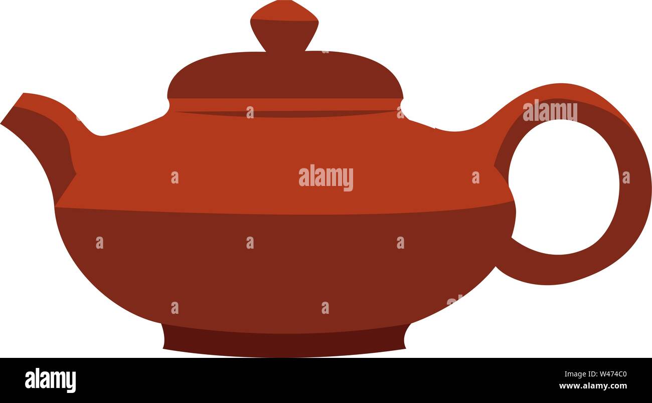 Red chinese teapot, illustration, vector on white background Stock ...