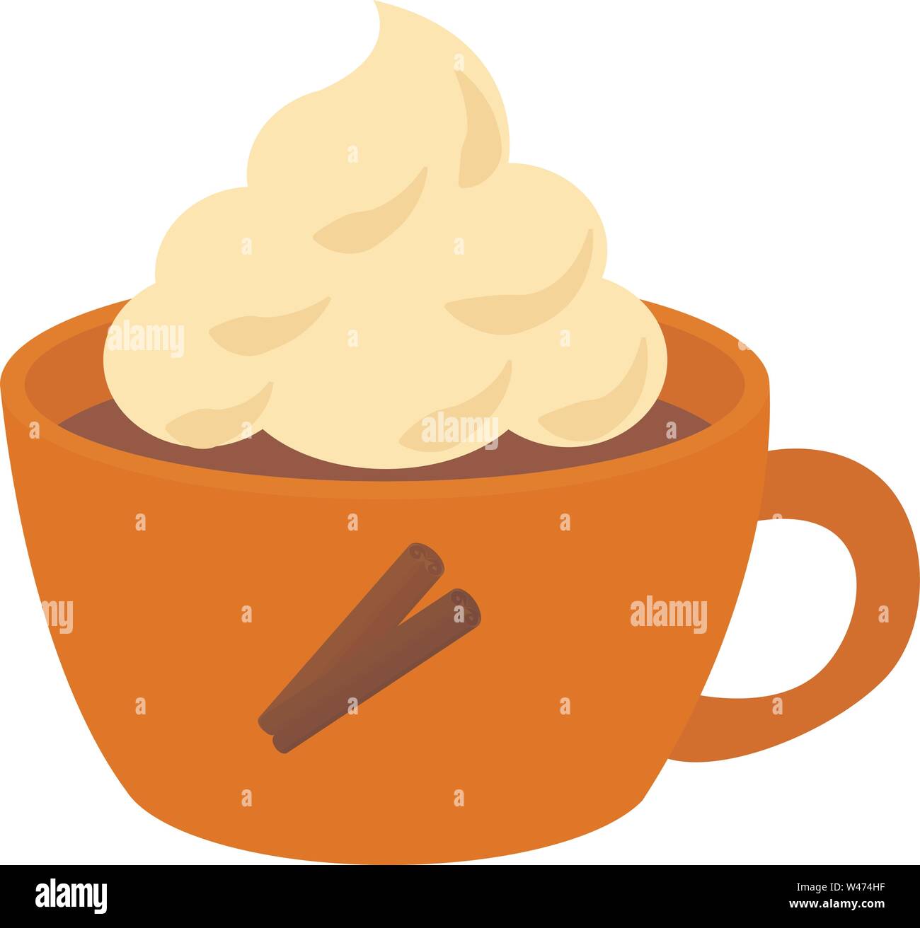 Cinnamon tea, illustration, vector on white background Stock Vector ...