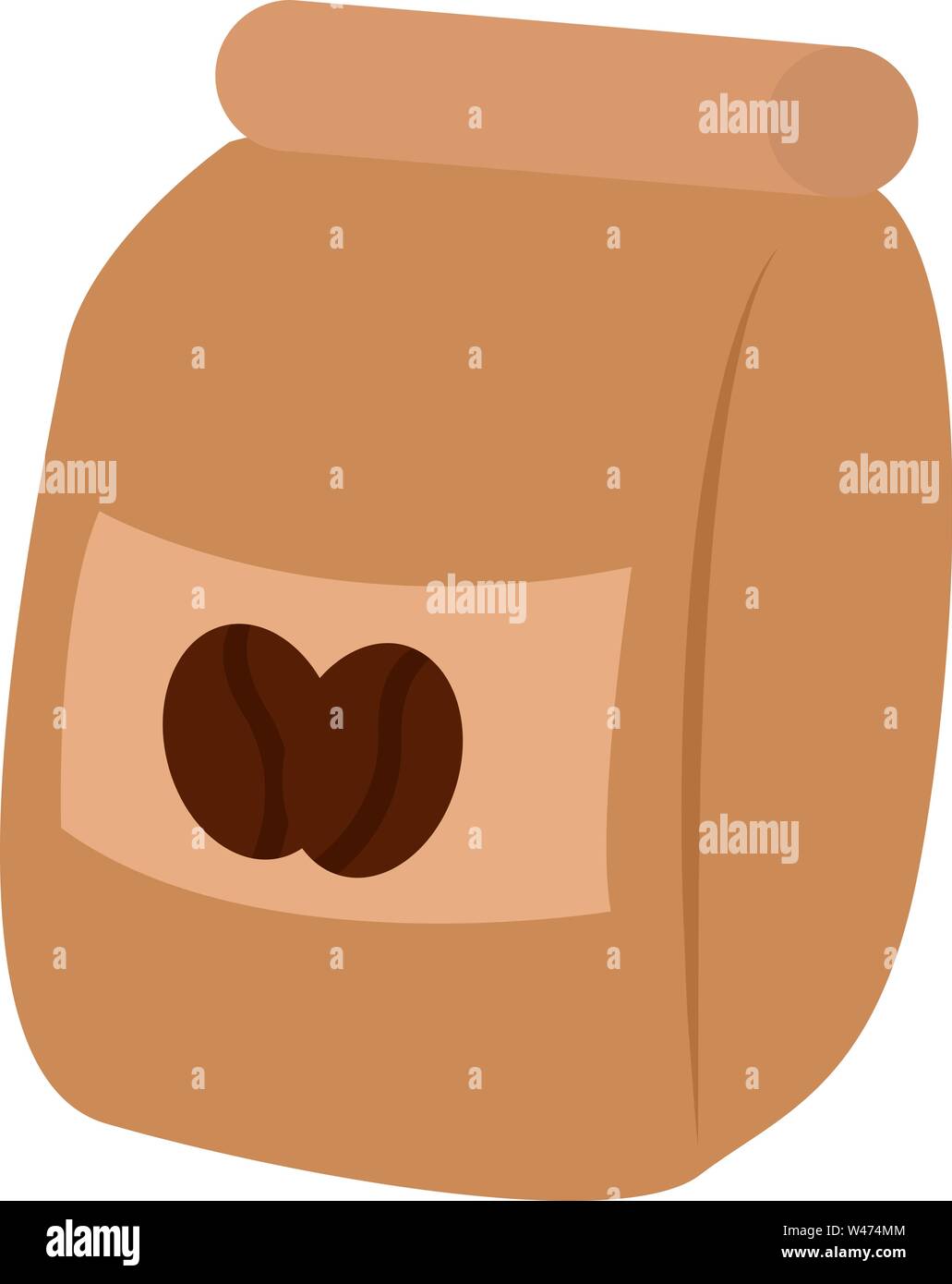 Coffee sack, illustration, vector on white background Stock Vector ...