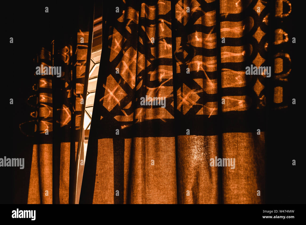 Golden Hour illuminates interior window in old house Stock Photo - Alamy