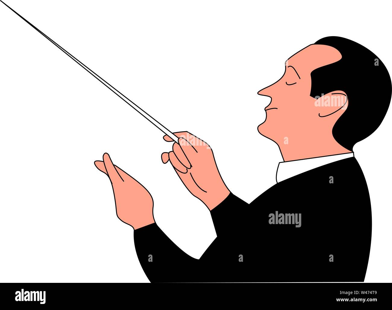 Conductor, illustration, vector on white background Stock Vector Image ...
