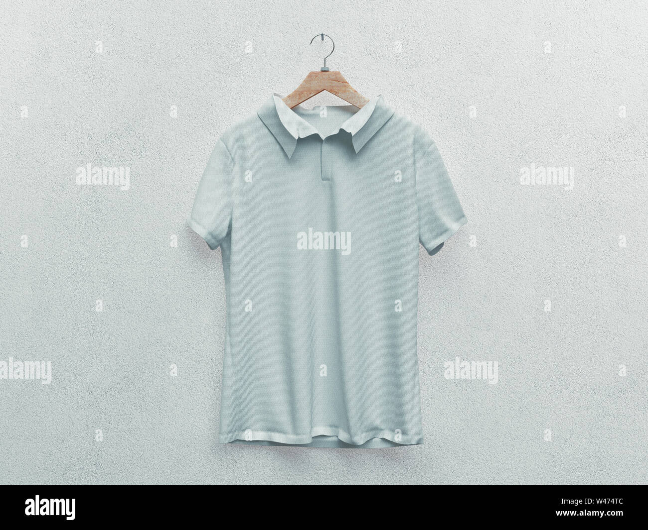 Set of isolated white t-shirt or realistic apparel. 3d rendering. blank ...