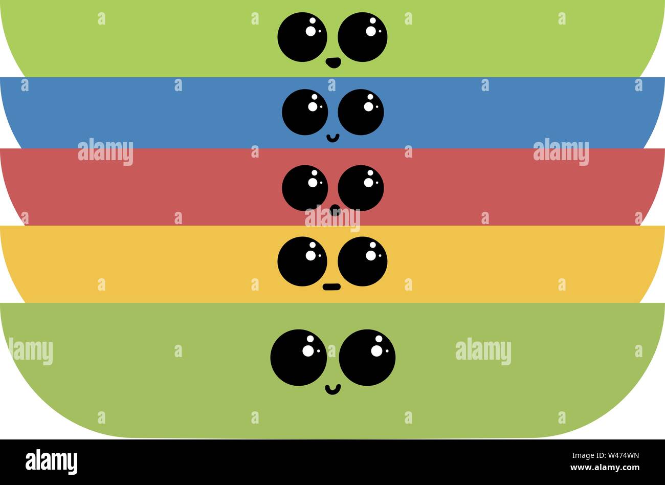 Multicolor plates, illustration, vector on white background Stock ...