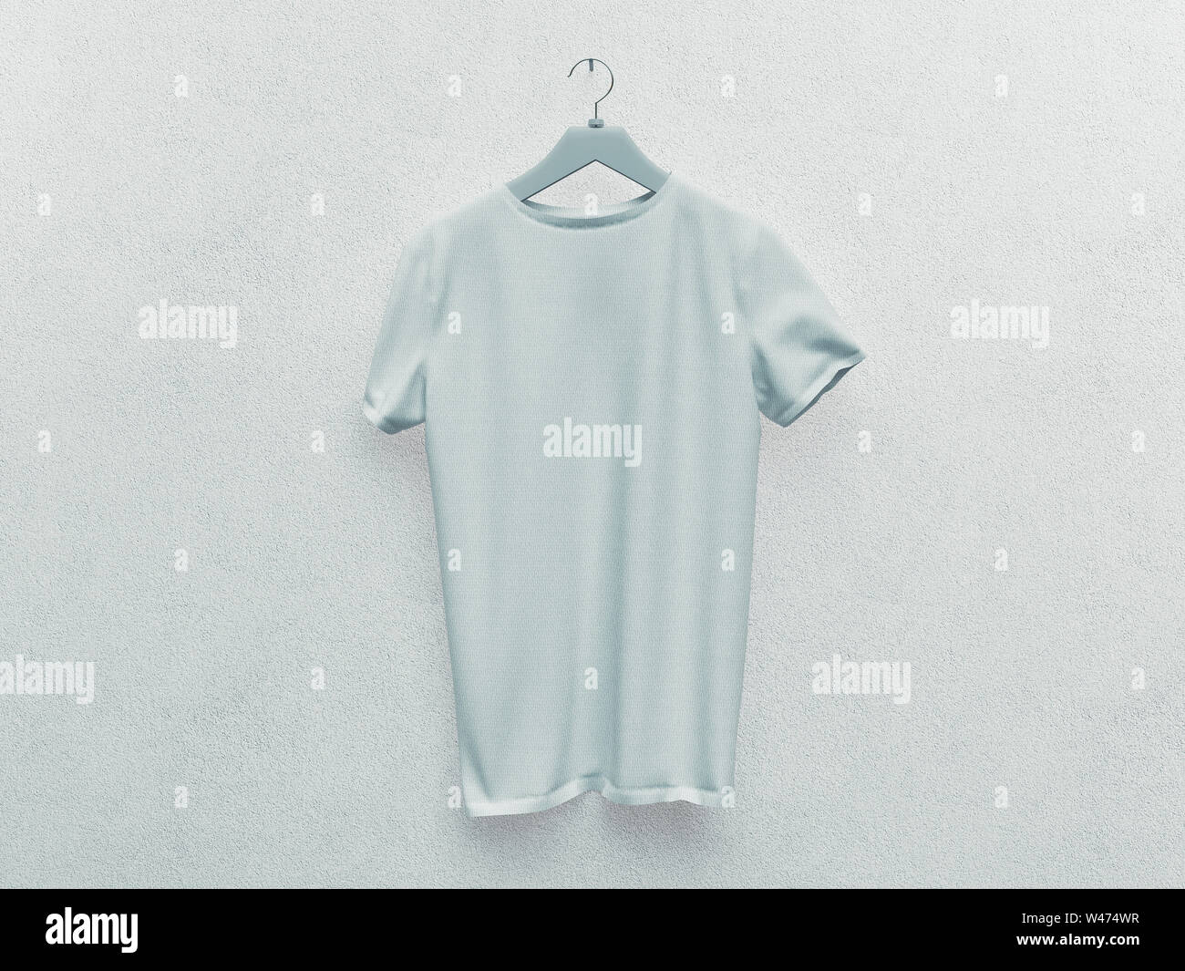 Set of isolated white t-shirt or realistic apparel. 3d rendering. blank ...