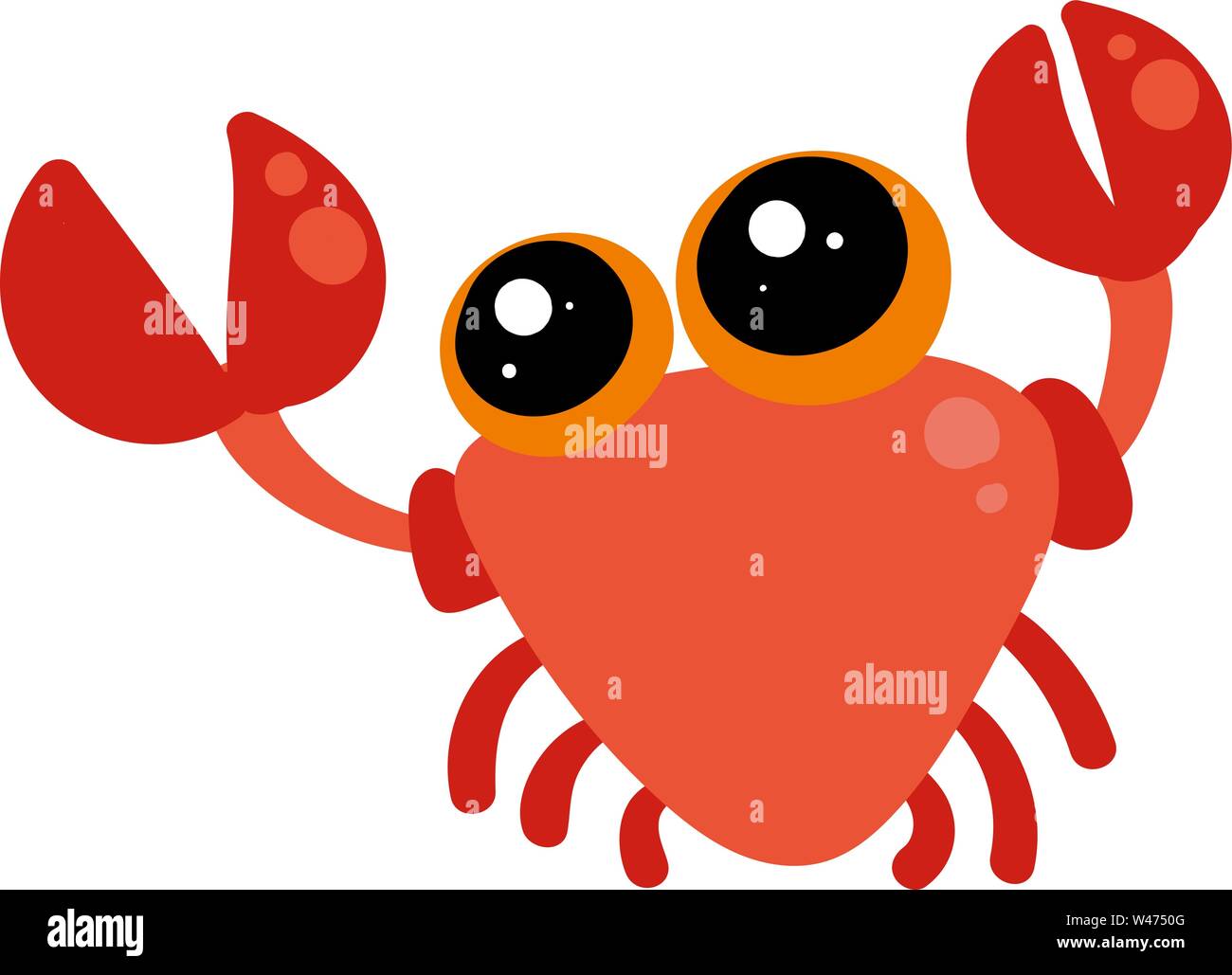 Cute crab, illustration, vector on white background Stock Vector Image ...