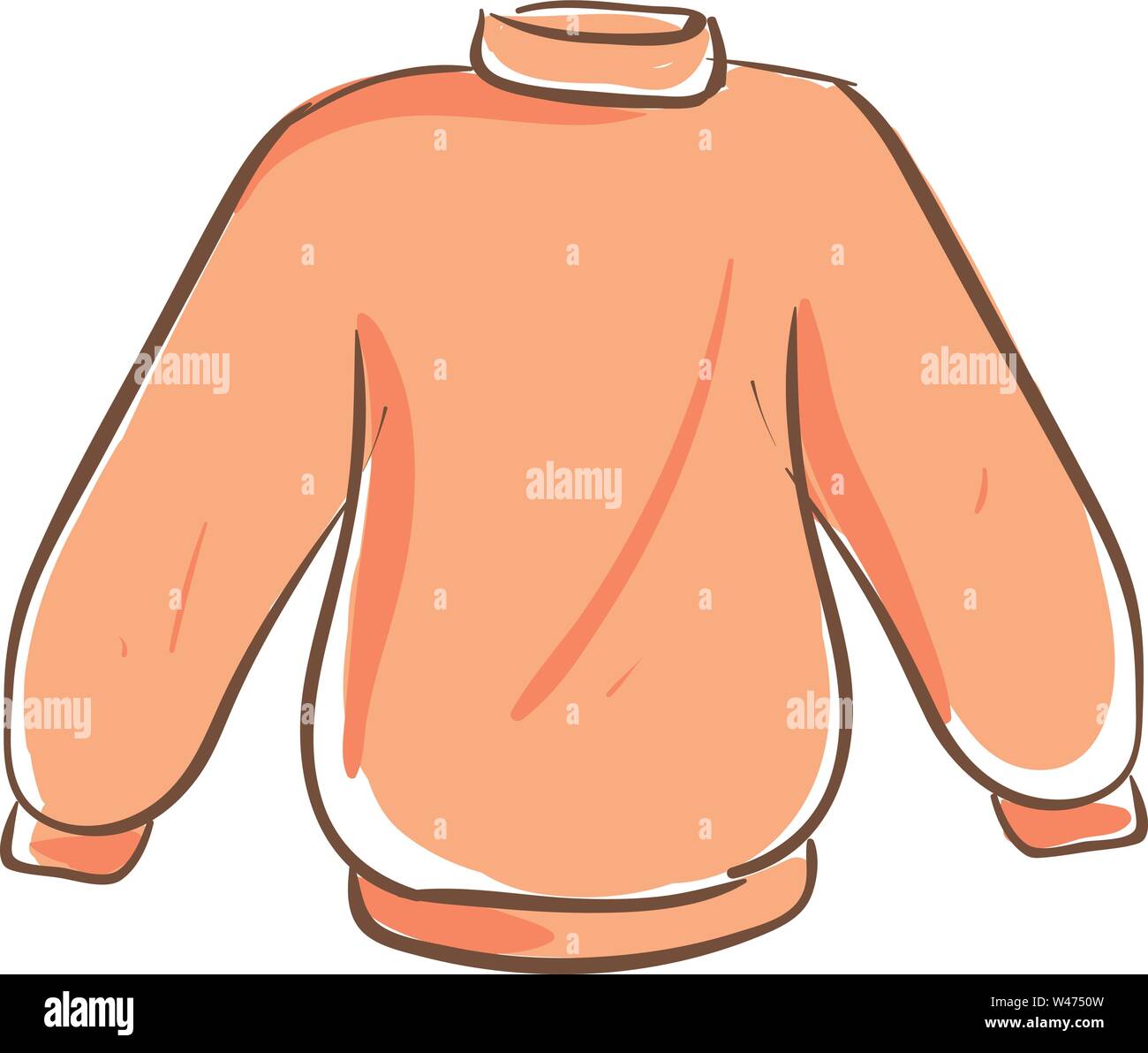 Pink sweater, illustration, vector on white background Stock Vector ...