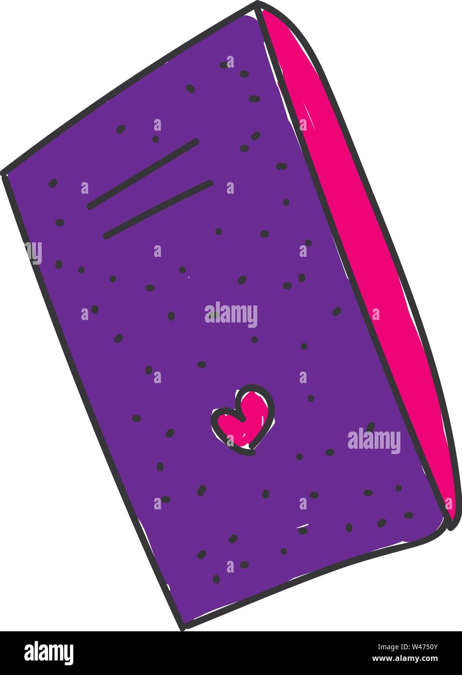 Purple copybook, illustration, vector on white background Stock Vector ...