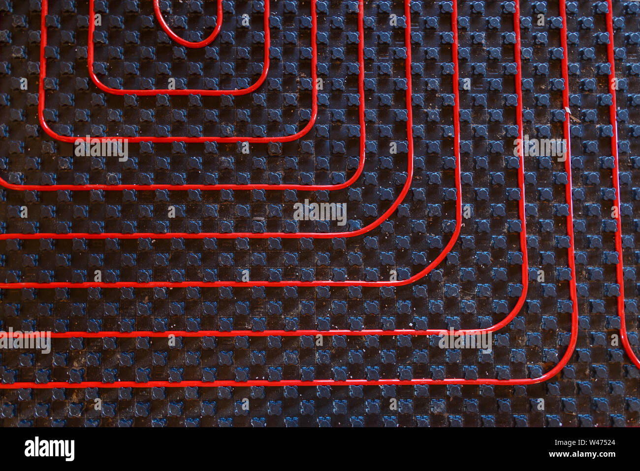 Underfloor heating pipes. Low temperature heating concept Stock Photo ...