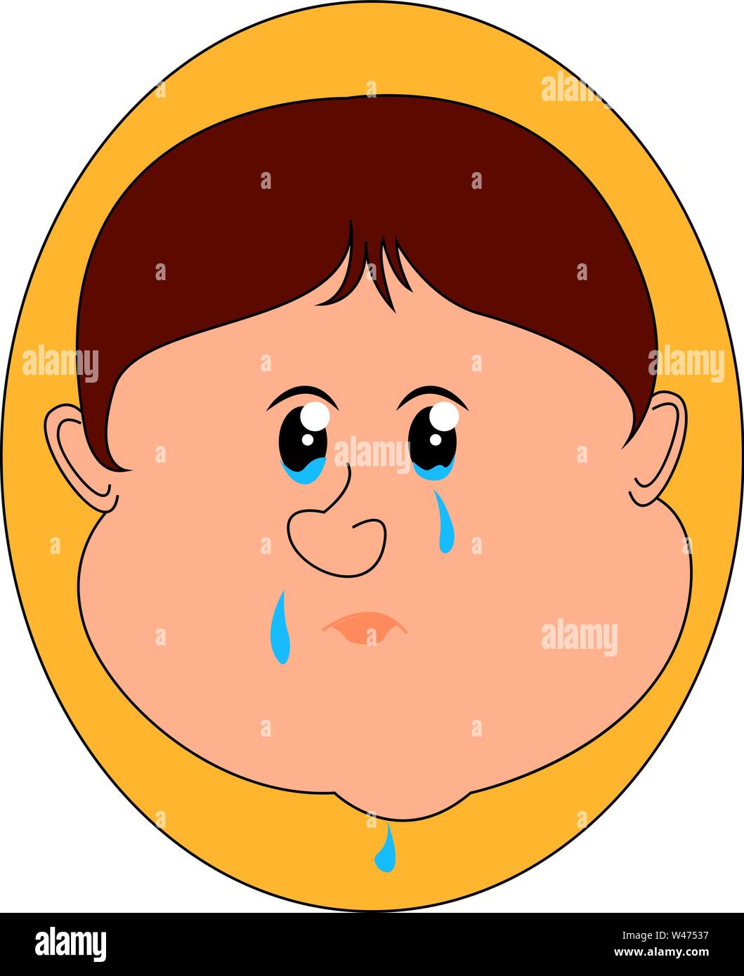 Crying boy, illustration, vector on white background Stock Vector Image ...