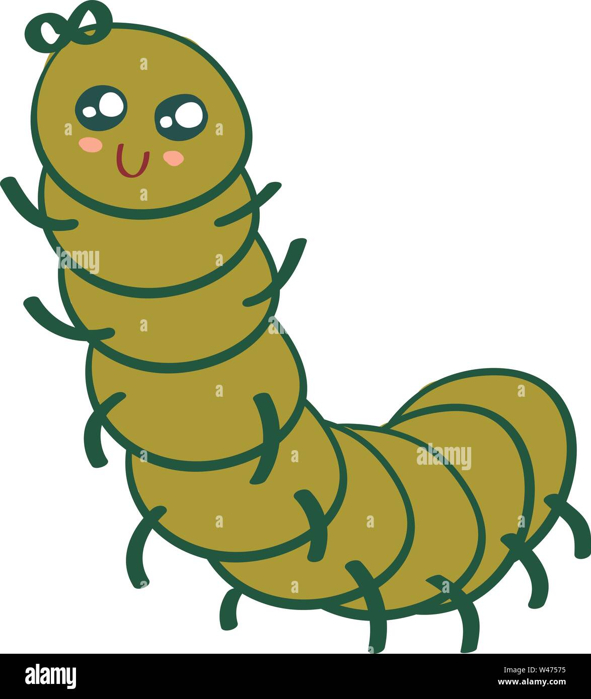 Cute centipede, illustration, vector on white background Stock Vector ...