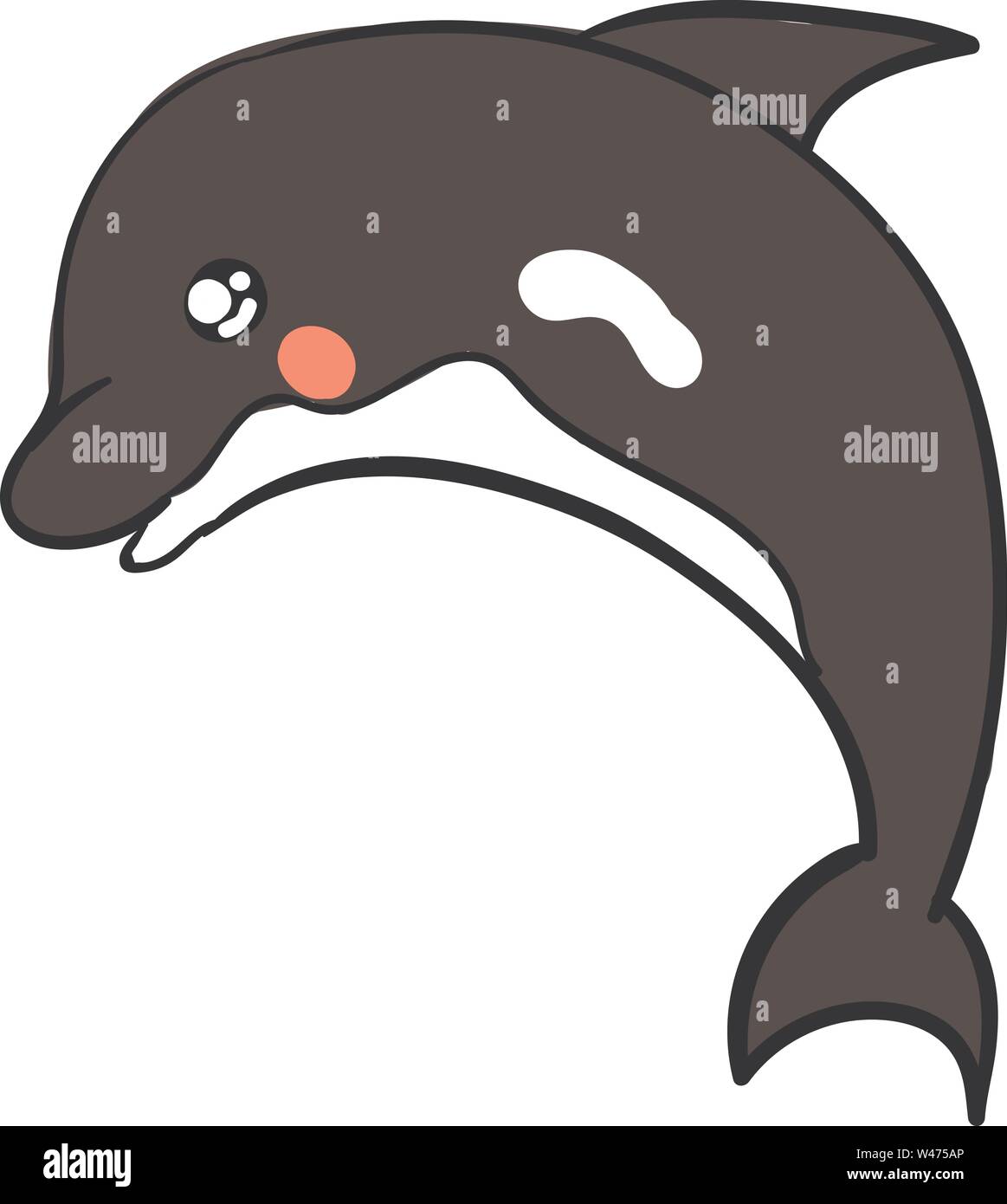 Cute killer whale, illustration, vector on white background Stock ...