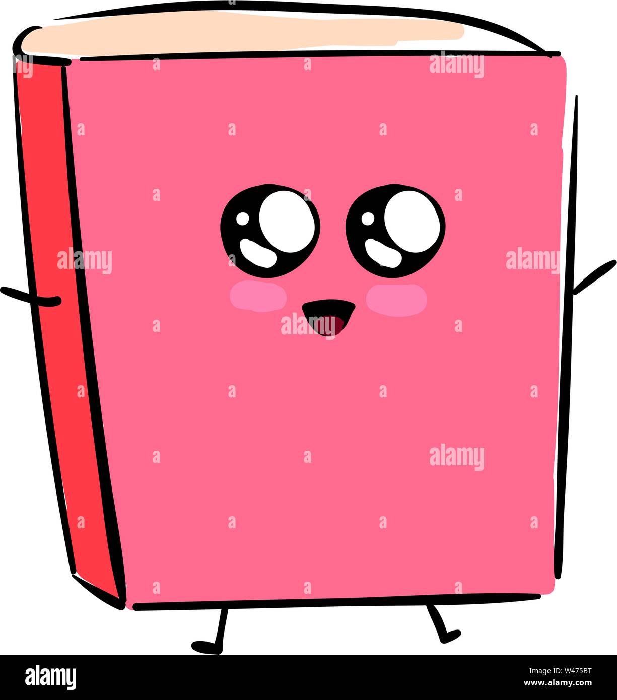 Cute pink notebook, illustration, vector on white background Stock ...