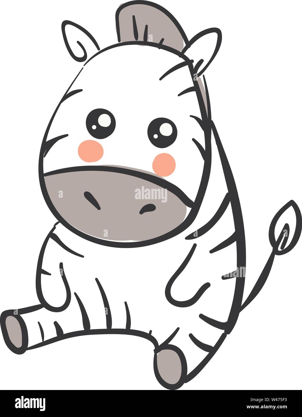 Cute zebra, illustration, vector on white background Stock Vector Image ...