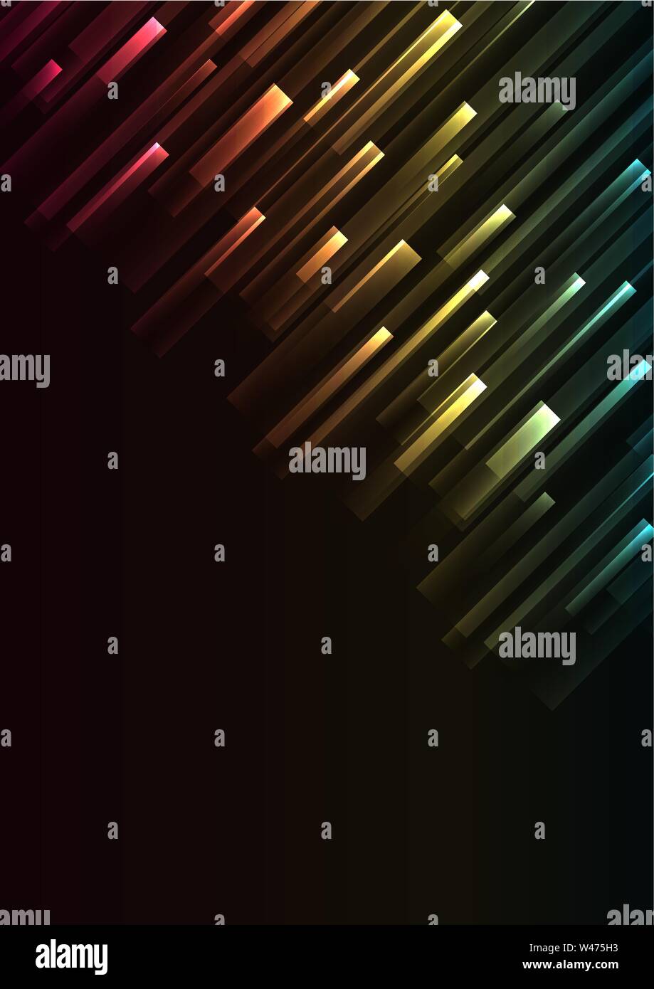 multicolour overlap pixel speed in dark background, geometric layer ...