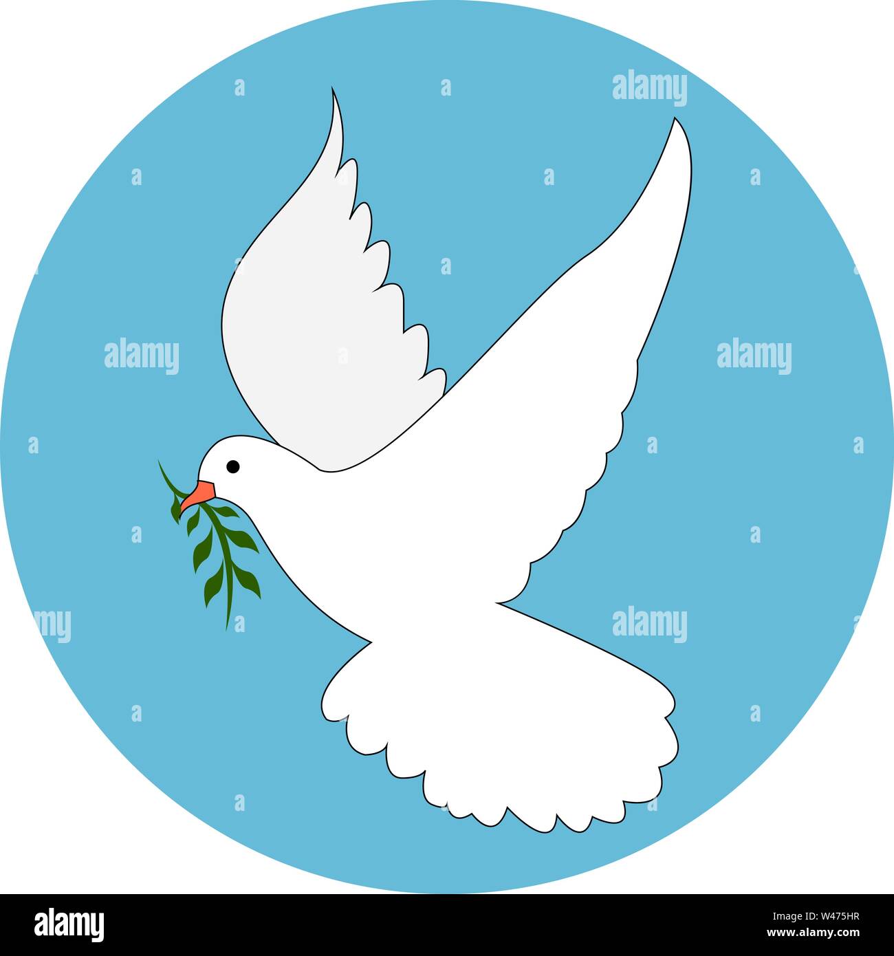 White dove, illustration, vector on white background Stock Vector Image ...