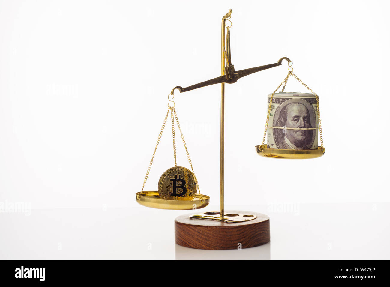 Bitcoin value increase trend. The coin outweighs the balance. On ...