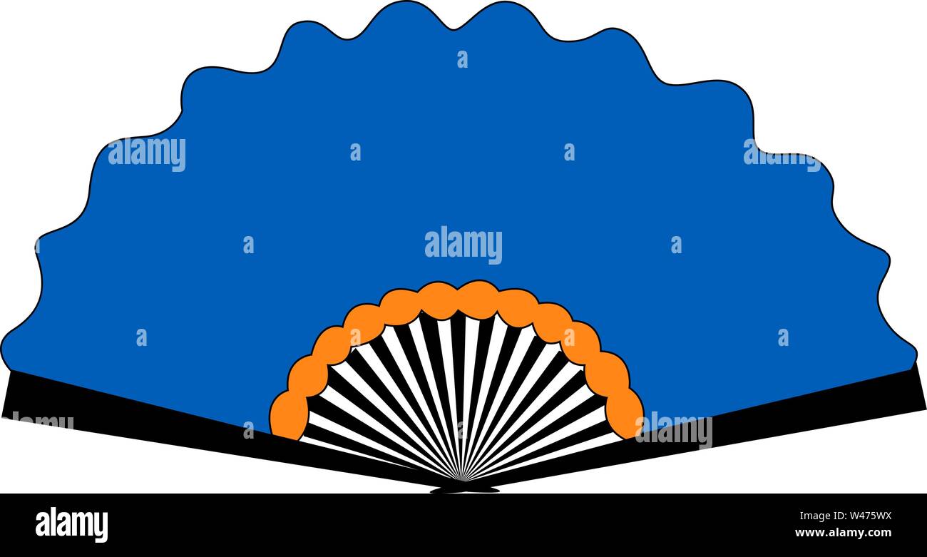 Blue fan, illustration, vector on white background Stock Vector Image ...