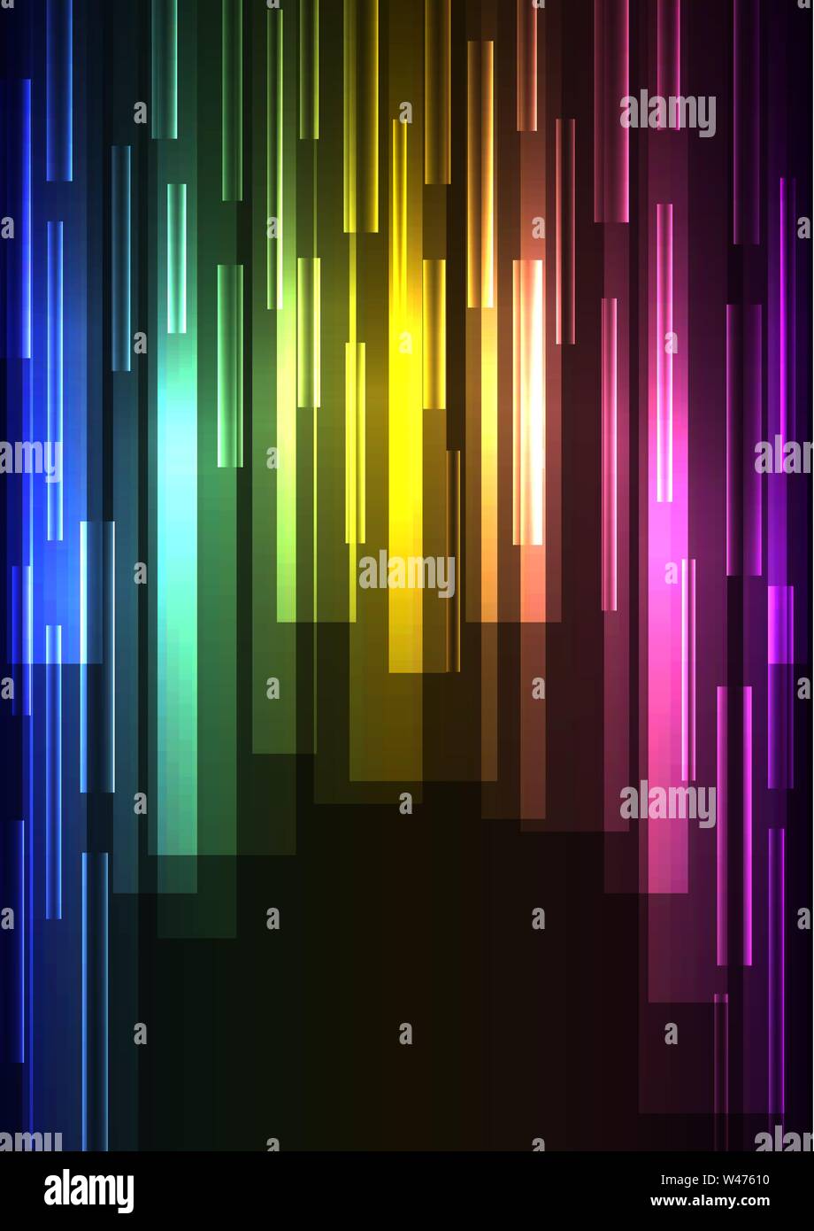 multicolour overlap pixel speed in dark background, geometric layer ...