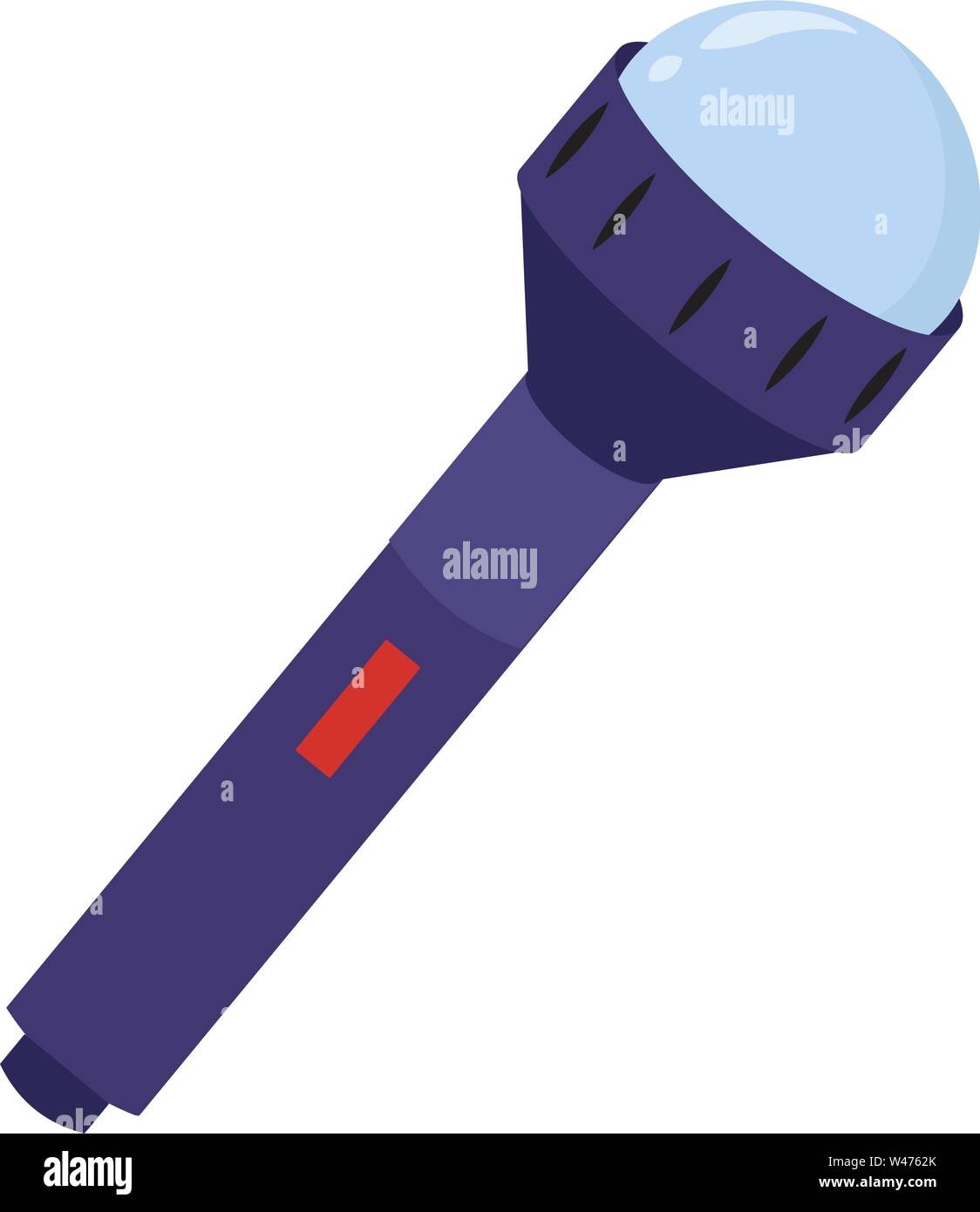 Purple flashlight, illustration, vector on white background Stock ...