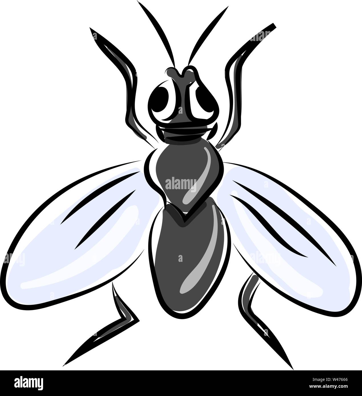 Flat fly, illustration, vector on white background Stock Vector Image ...
