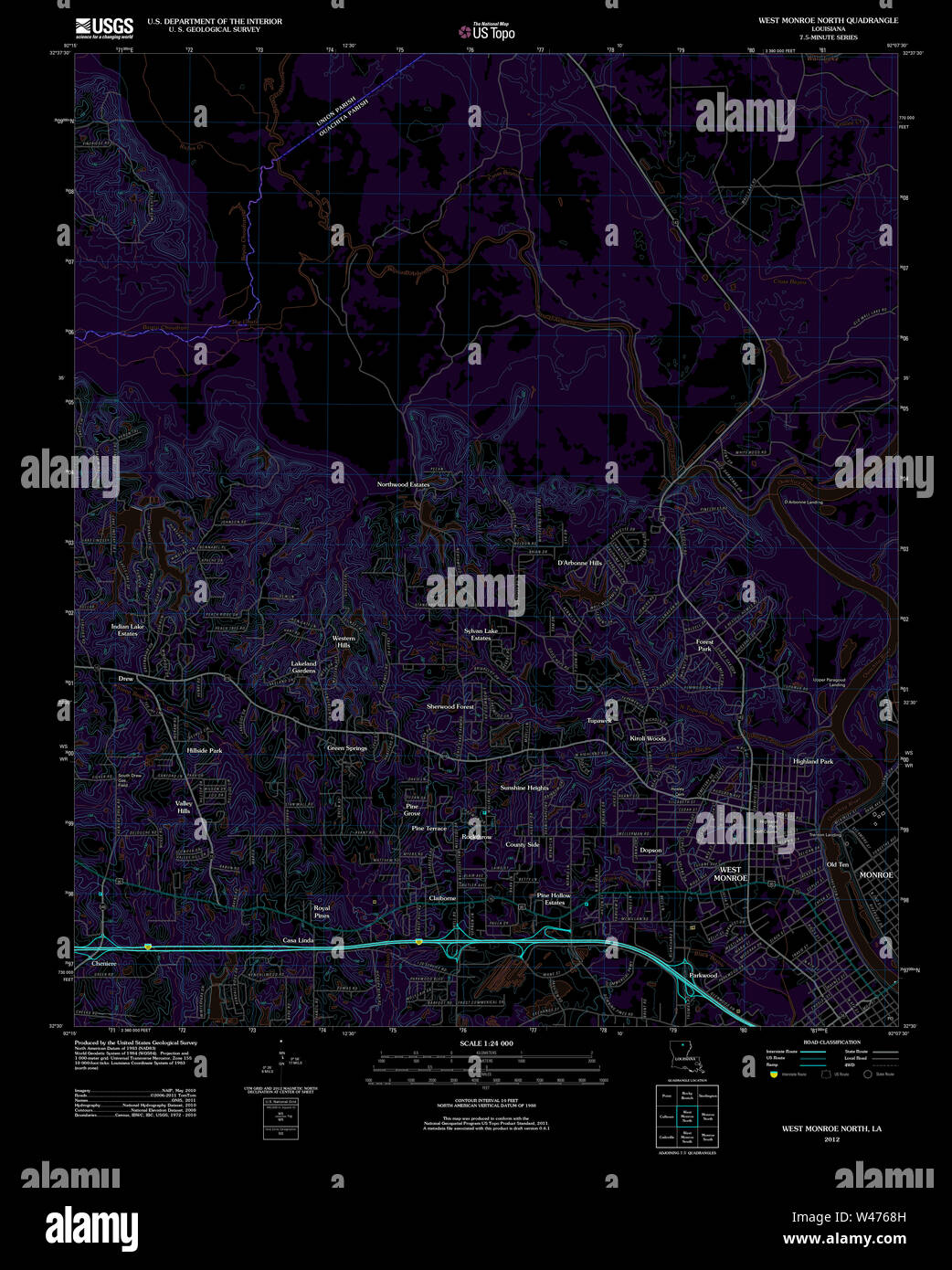 West monroe louisiana map hi-res stock photography and images - Alamy