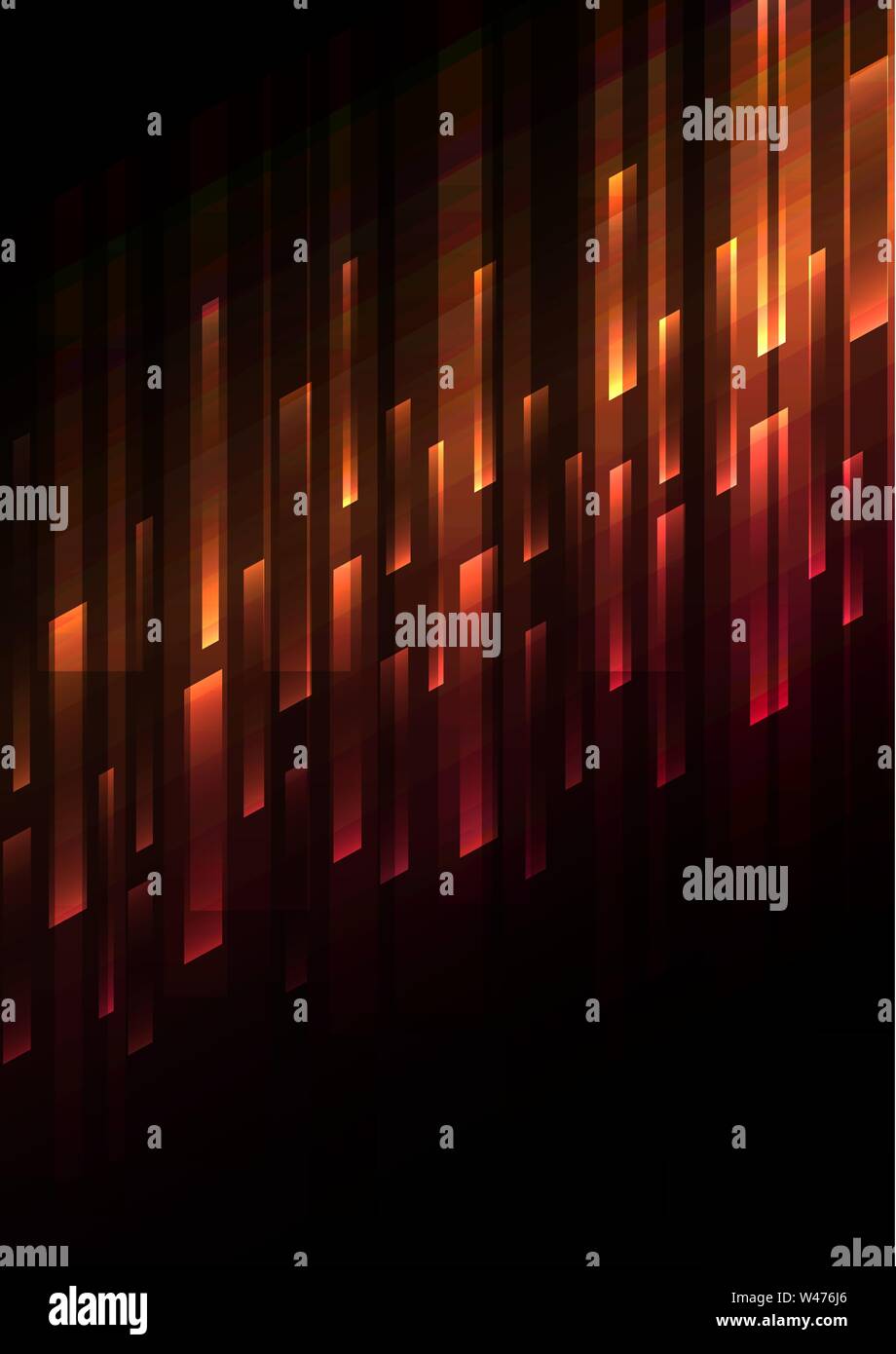 dark multicolour bar overlap in dark background, stripe layer backdrop ...