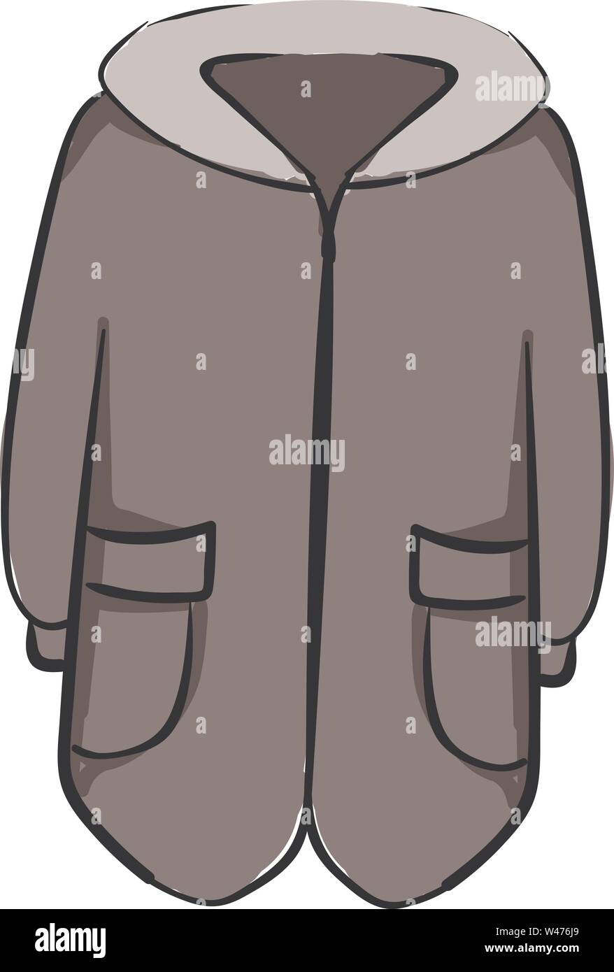 Man winter coat, illustration, vector on white background Stock Vector ...