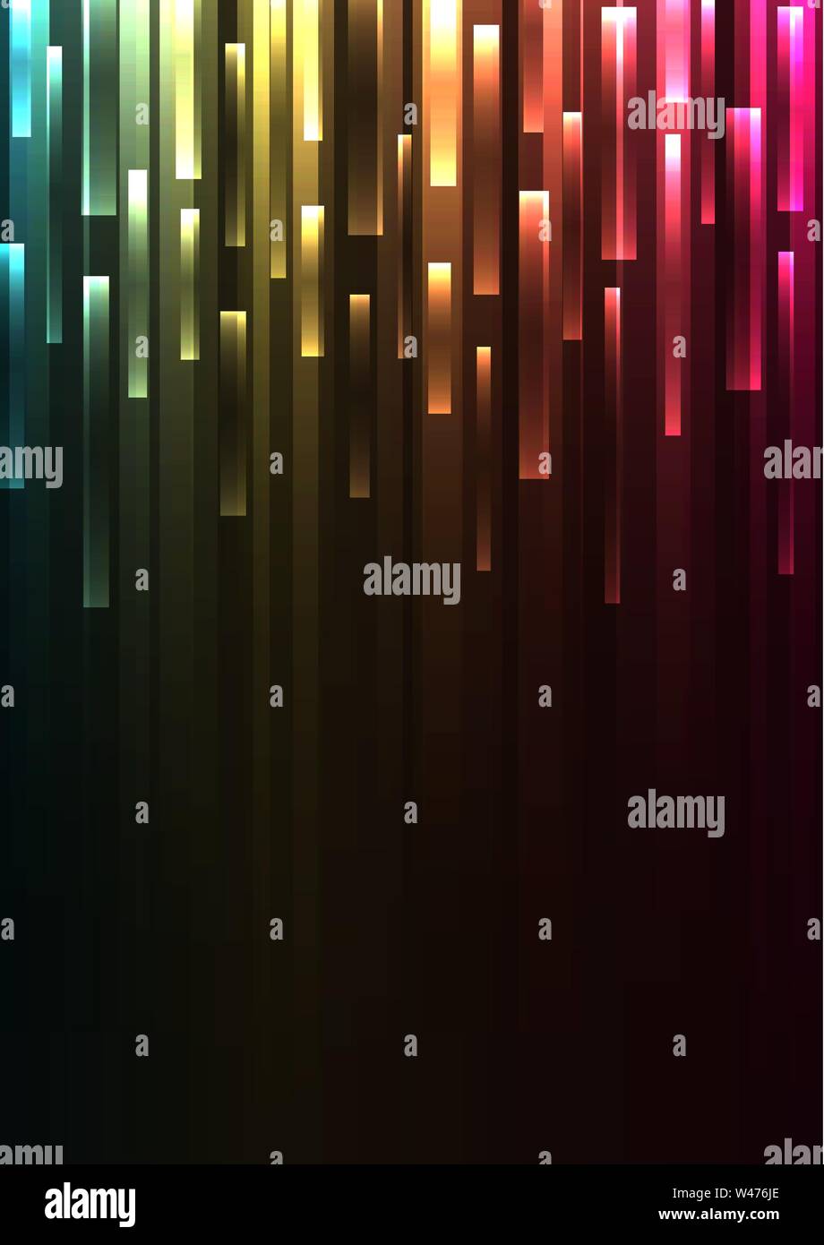 dark multicolour bar overlap in dark background, stripe layer backdrop ...