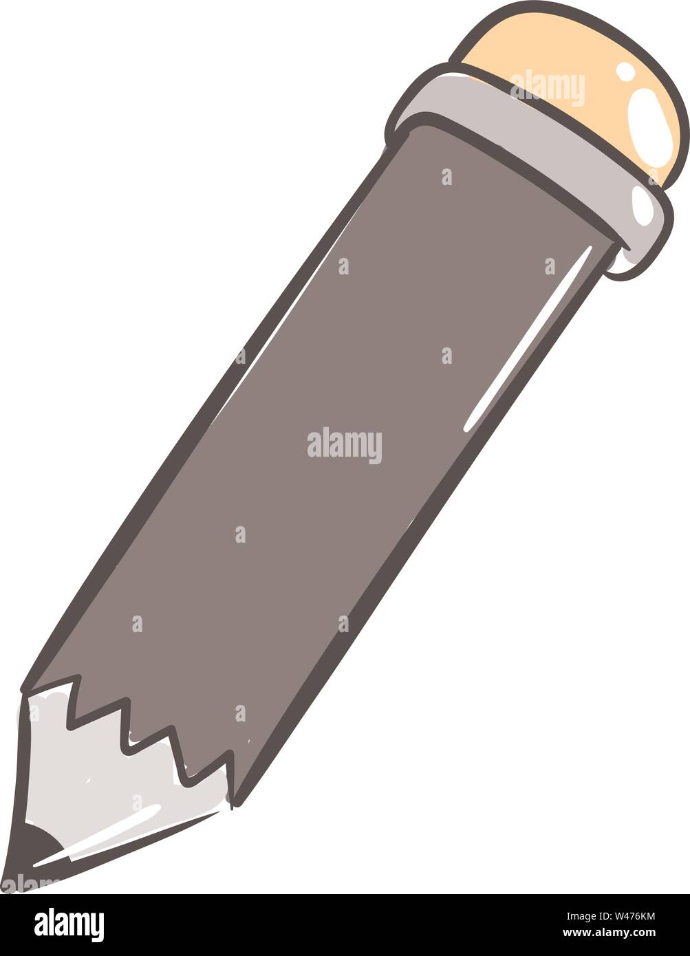 Gray pencil, illustration, vector on white background Stock Vector ...