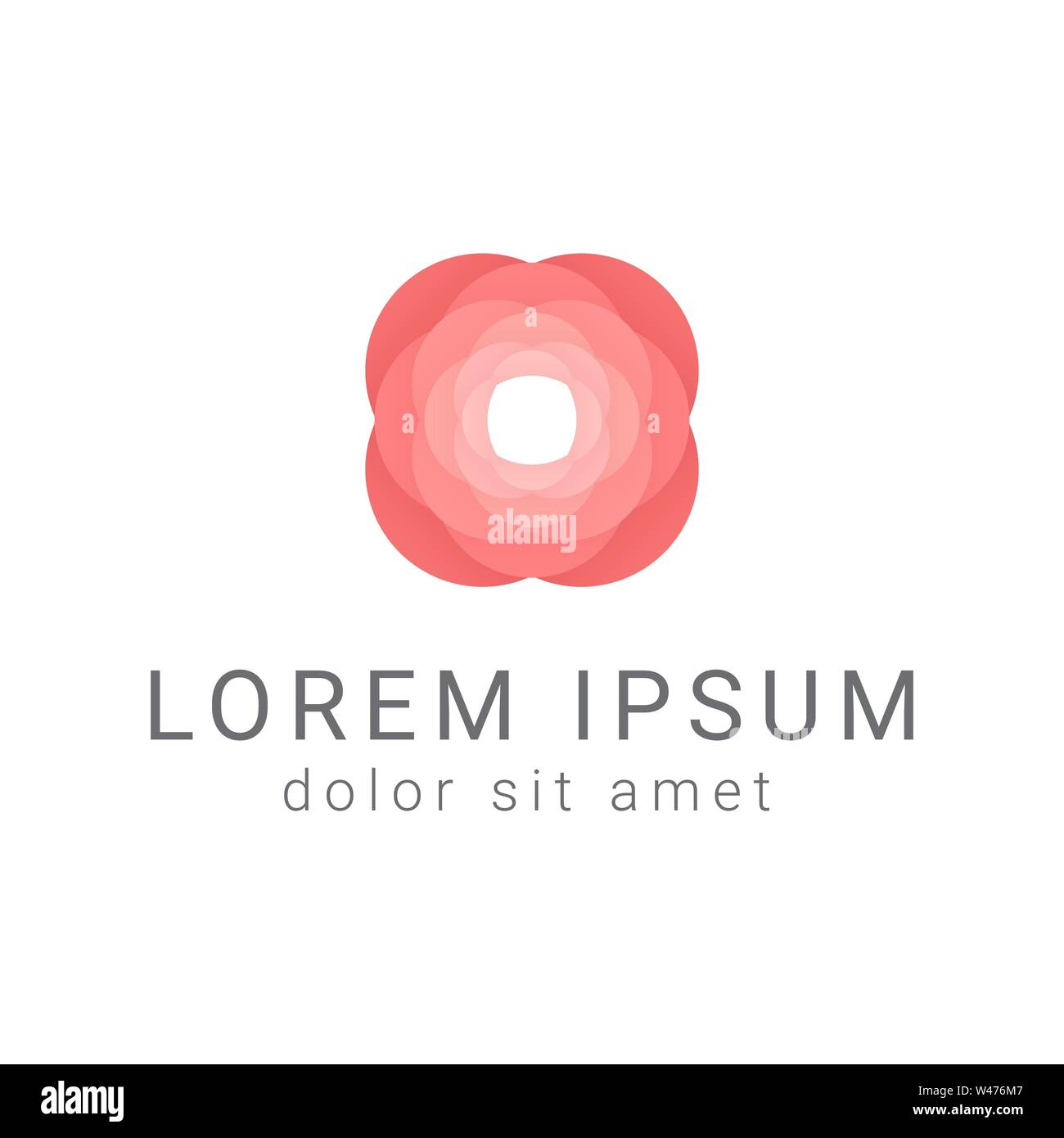 circle rose vector logo design template, beauty icon, curve floral ...