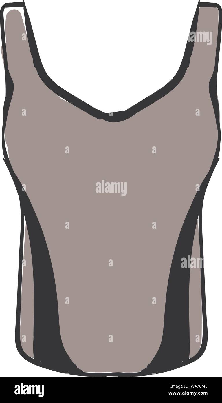 Gray singlet, illustration, vector on white background Stock Vector ...