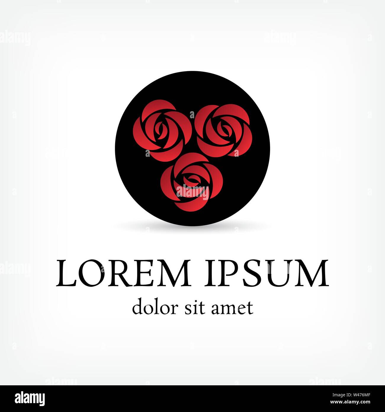 circle rose vector logo design template, beauty icon, curve floral ...