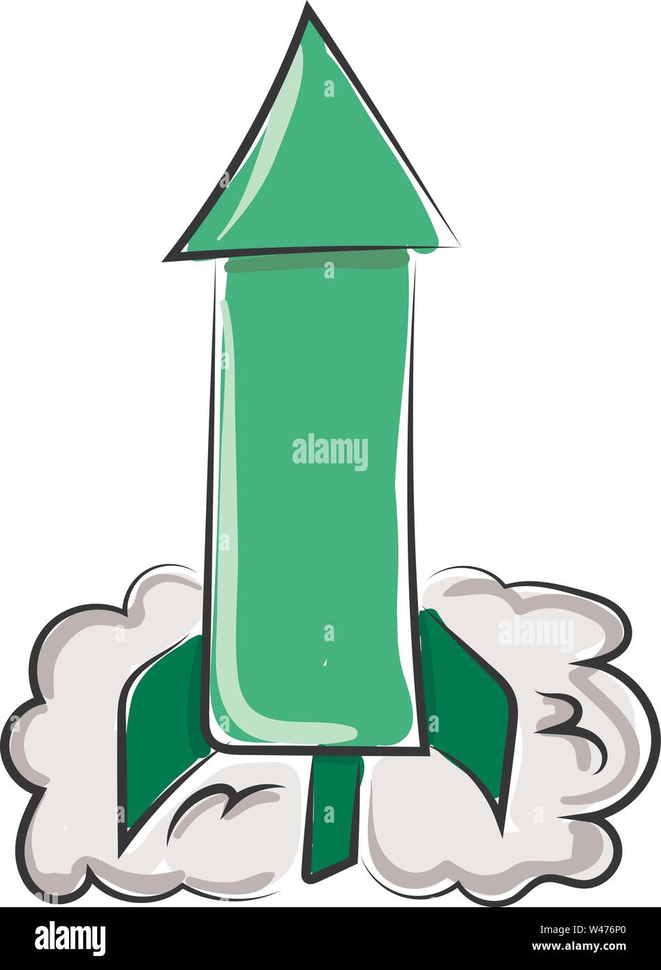 Green rocket, illustration, vector on white background Stock Vector ...