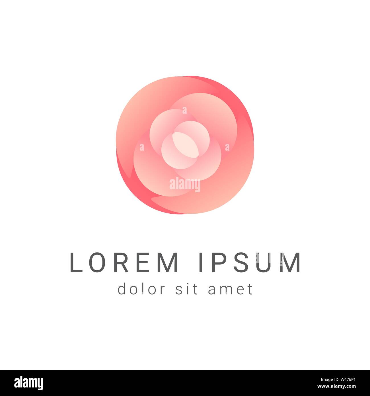 circle rose vector logo design template, beauty icon, curve floral ...