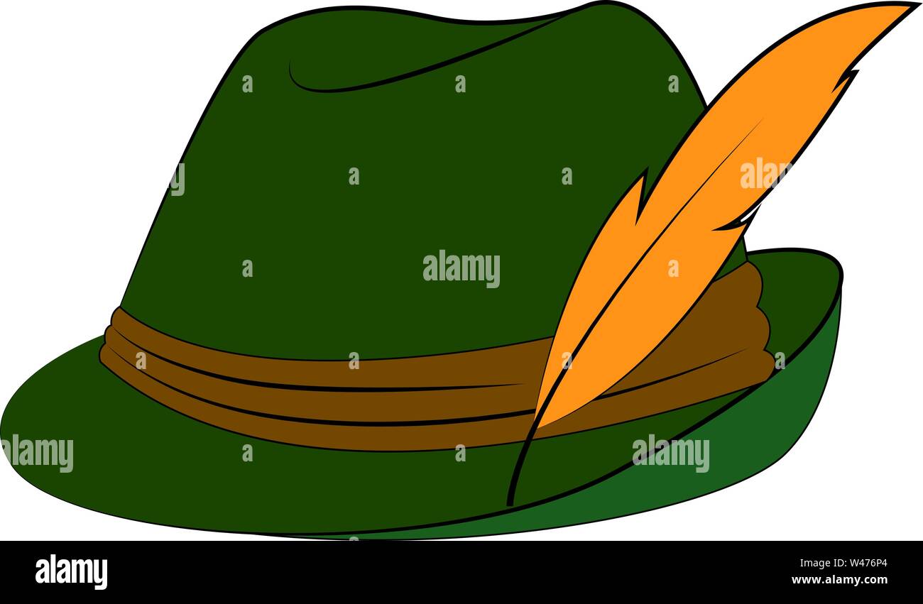 Green hat, illustration, vector on white background Stock Vector Image ...