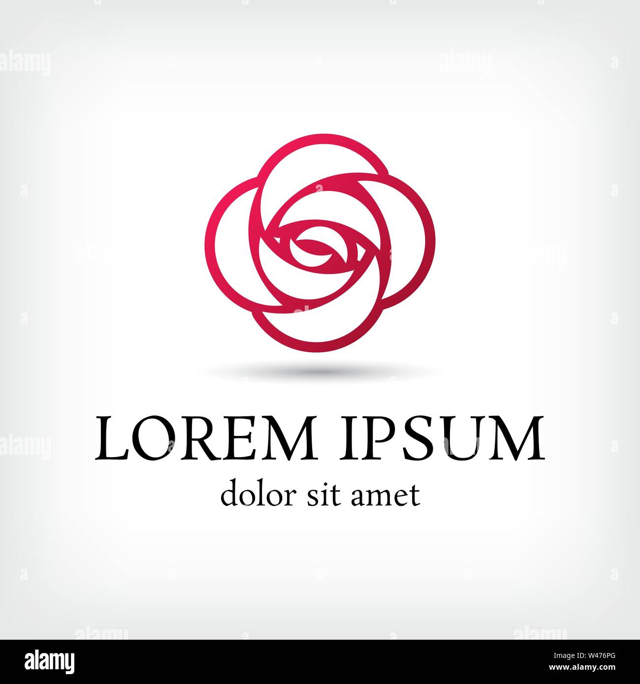 circle rose vector logo design template, beauty icon, curve floral ...