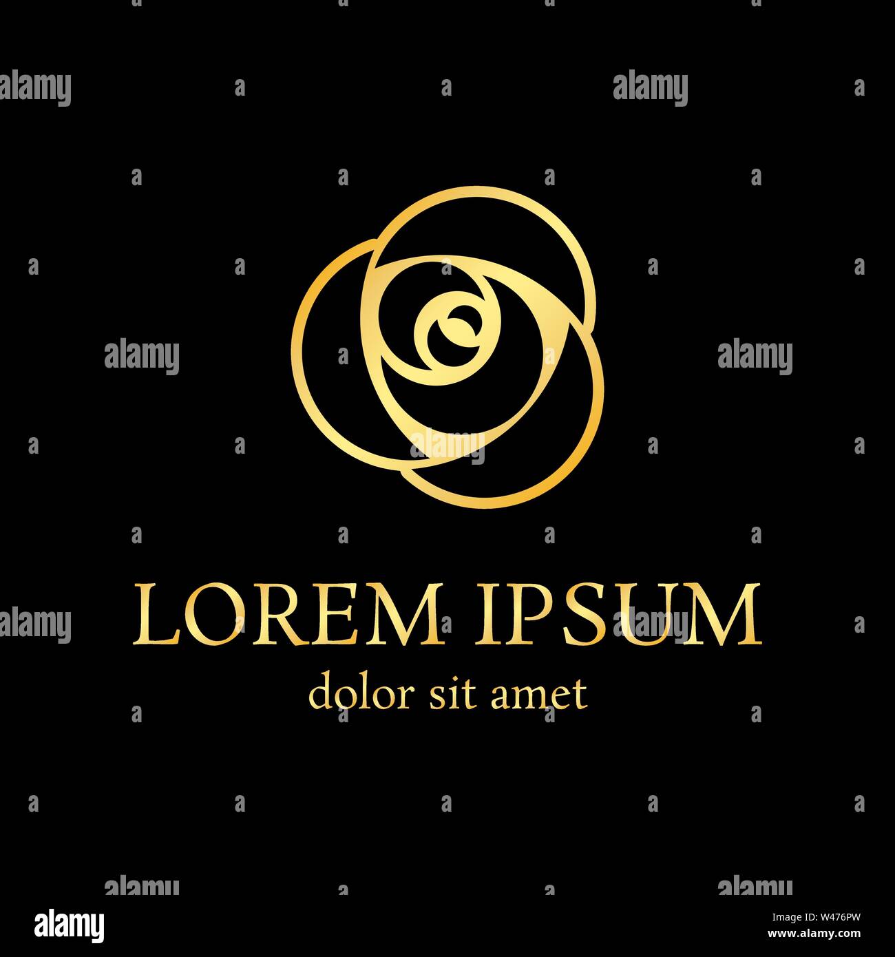 circle rose vector logo design template, beauty icon, curve floral ...