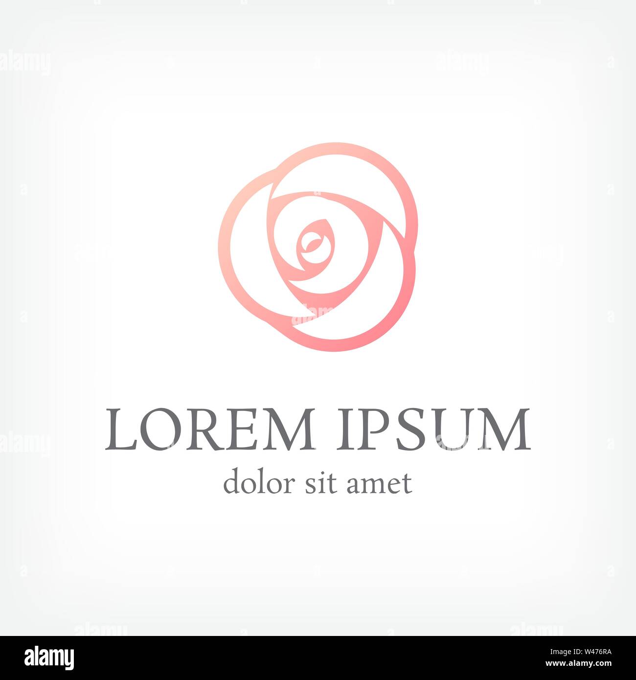 circle rose vector logo design template, beauty icon, curve floral ...