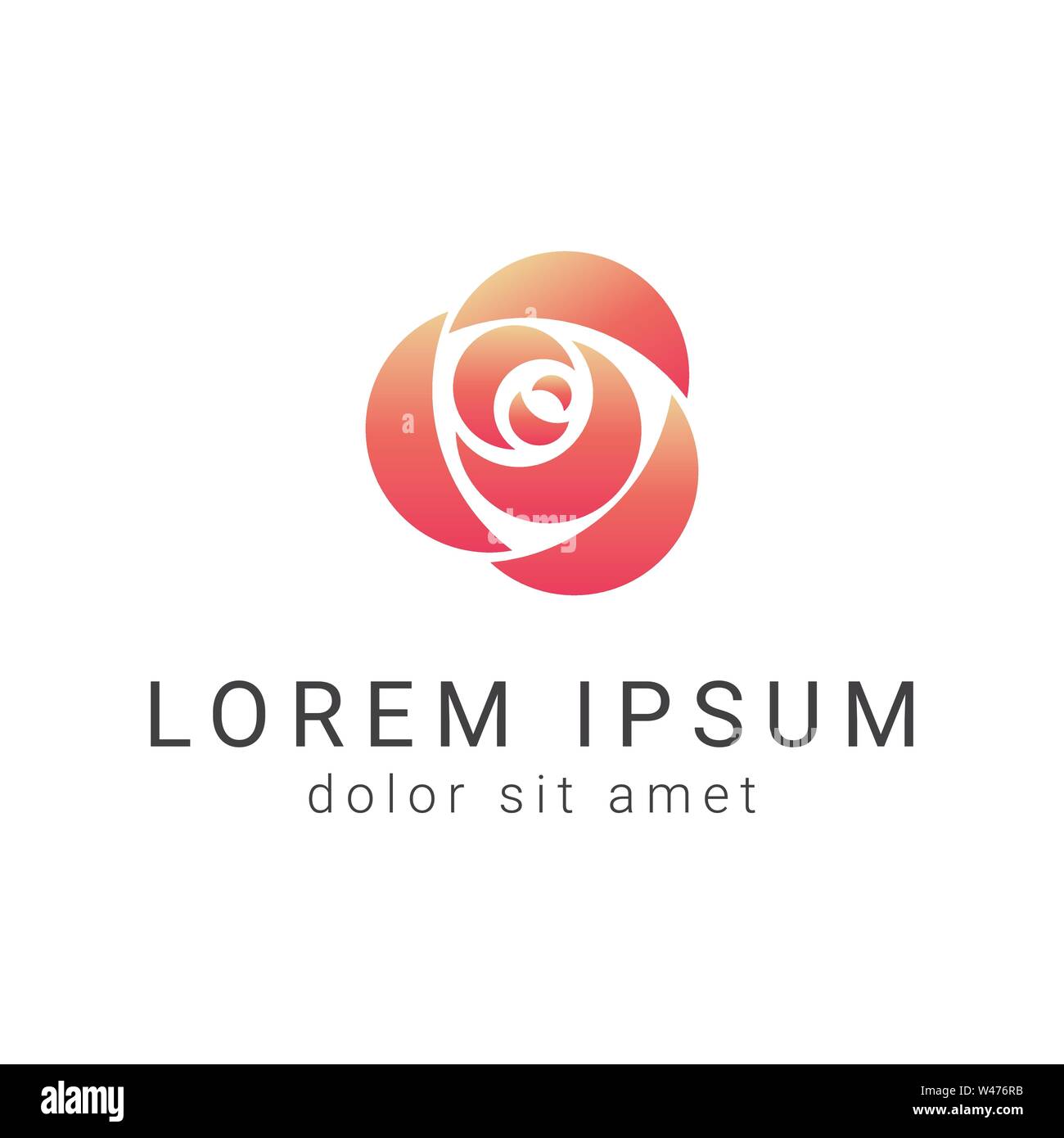 circle rose vector logo design template, beauty icon, curve floral ...