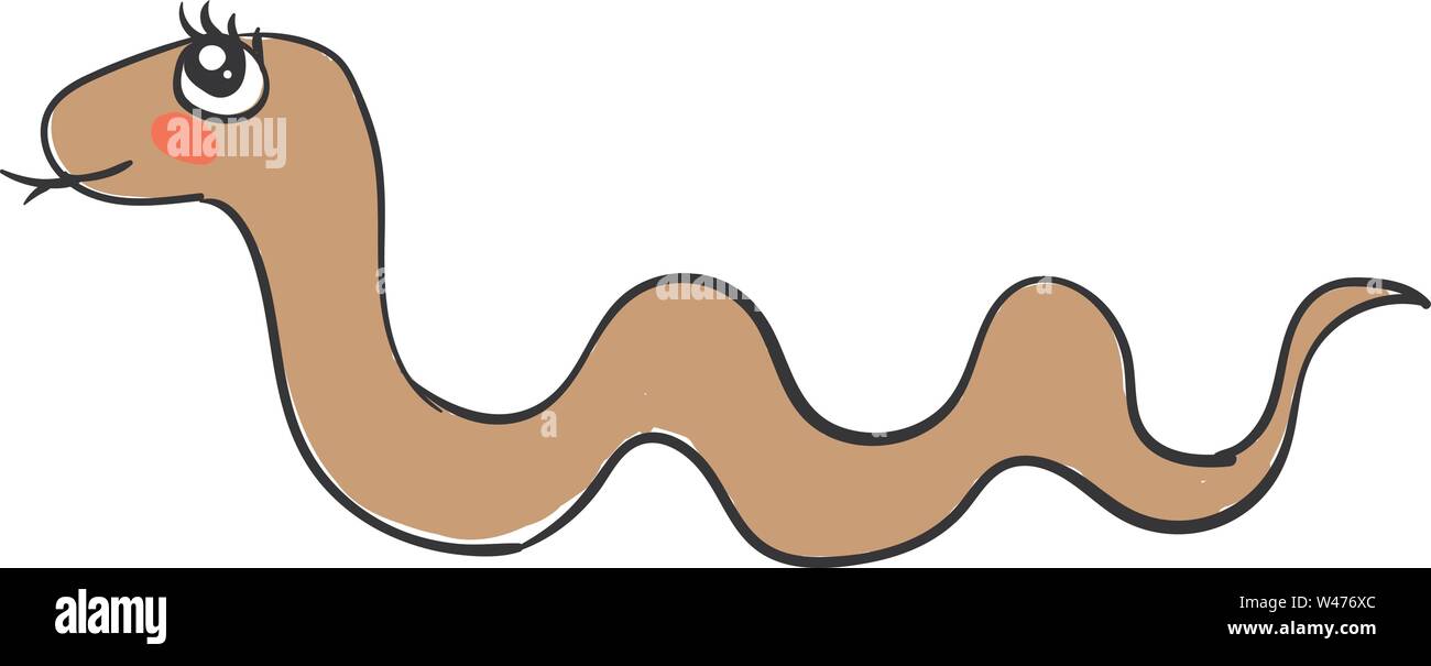 Cute snake, illustration, vector on white background Stock Vector Image ...