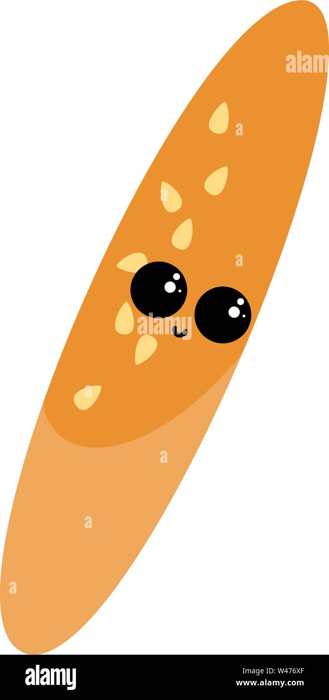 Happy bread, illustration, vector on white background Stock Vector ...