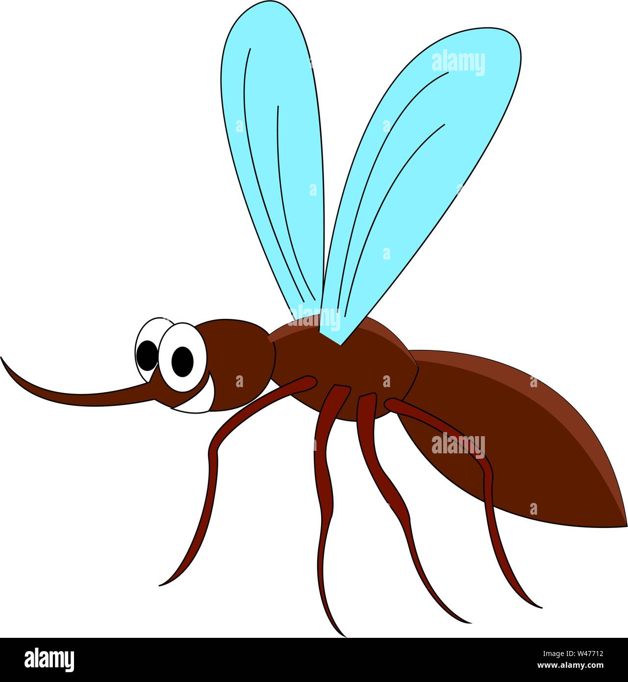 Happy flying bug, illustration, vector on white background Stock Vector ...