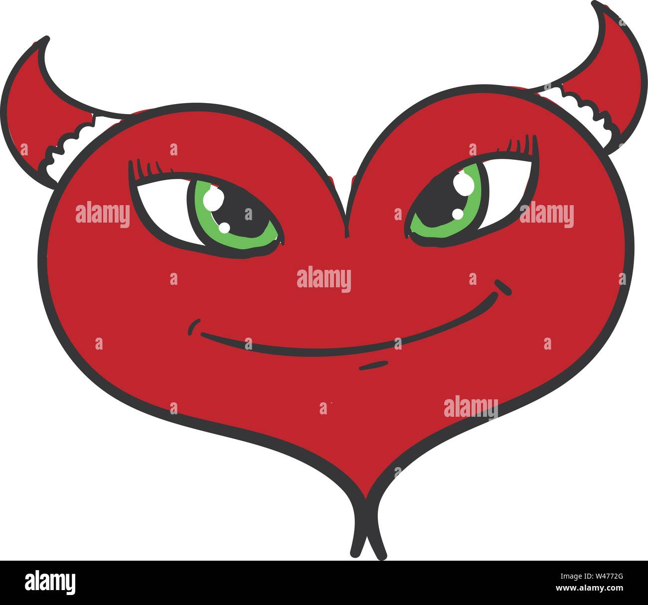 Evil heart, illustration, vector on white background Stock Vector Image ...