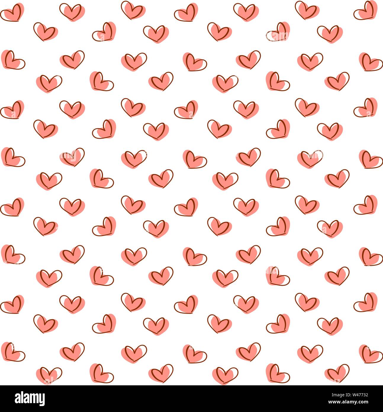 Hearts wallpaper, illustration, vector on white background Stock Vector ...
