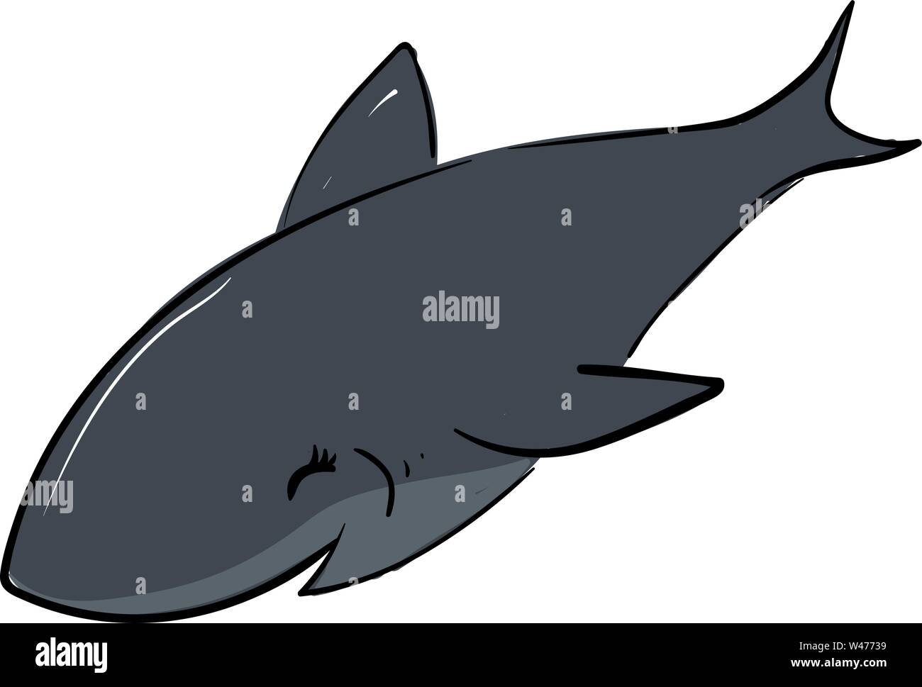 Happy smiling shark, illustration, vector on white background Stock ...