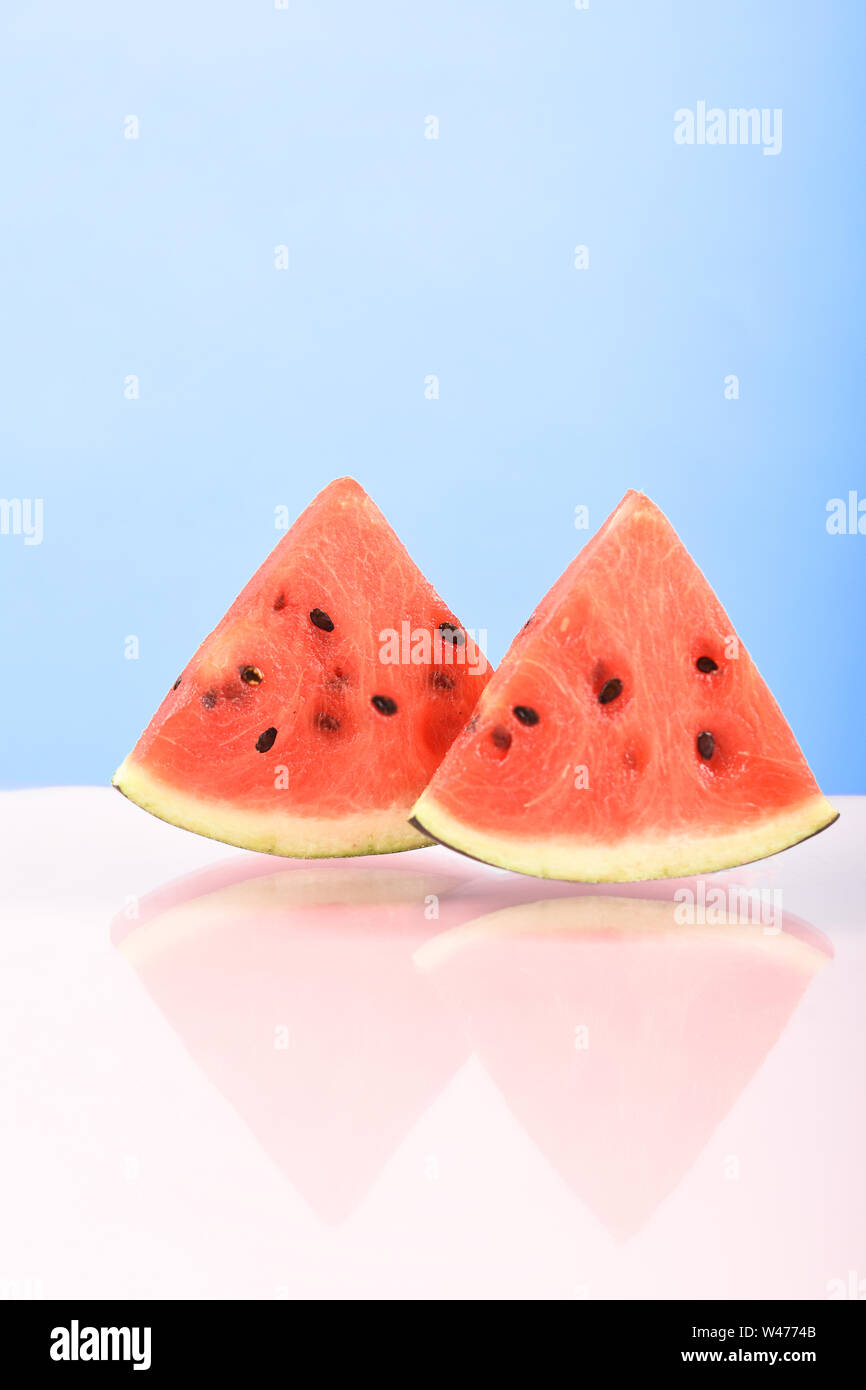 Watermelon Triangular Slices Stock Photo - Alamy