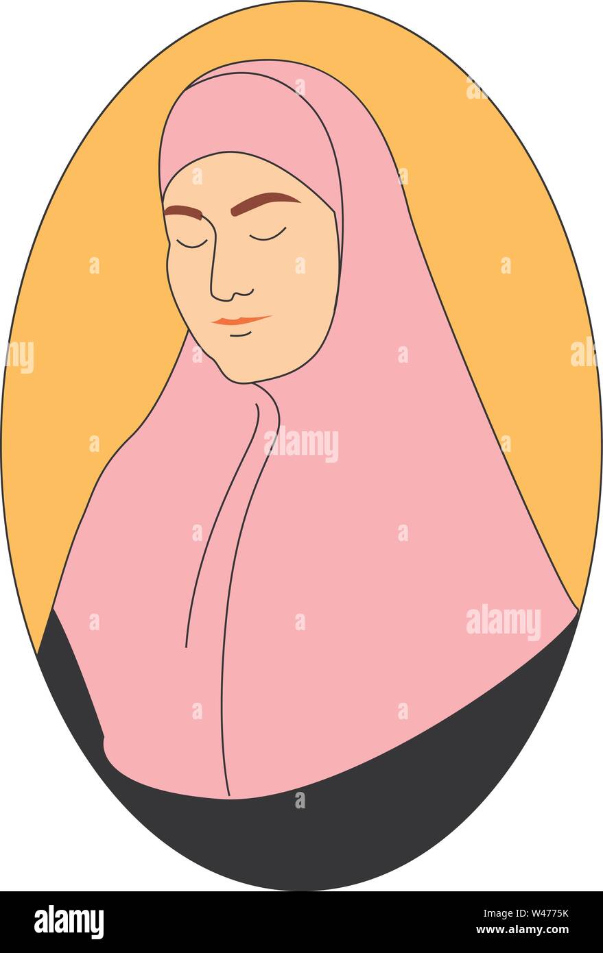 Hijab, illustration, vector on white background Stock Vector Image ...